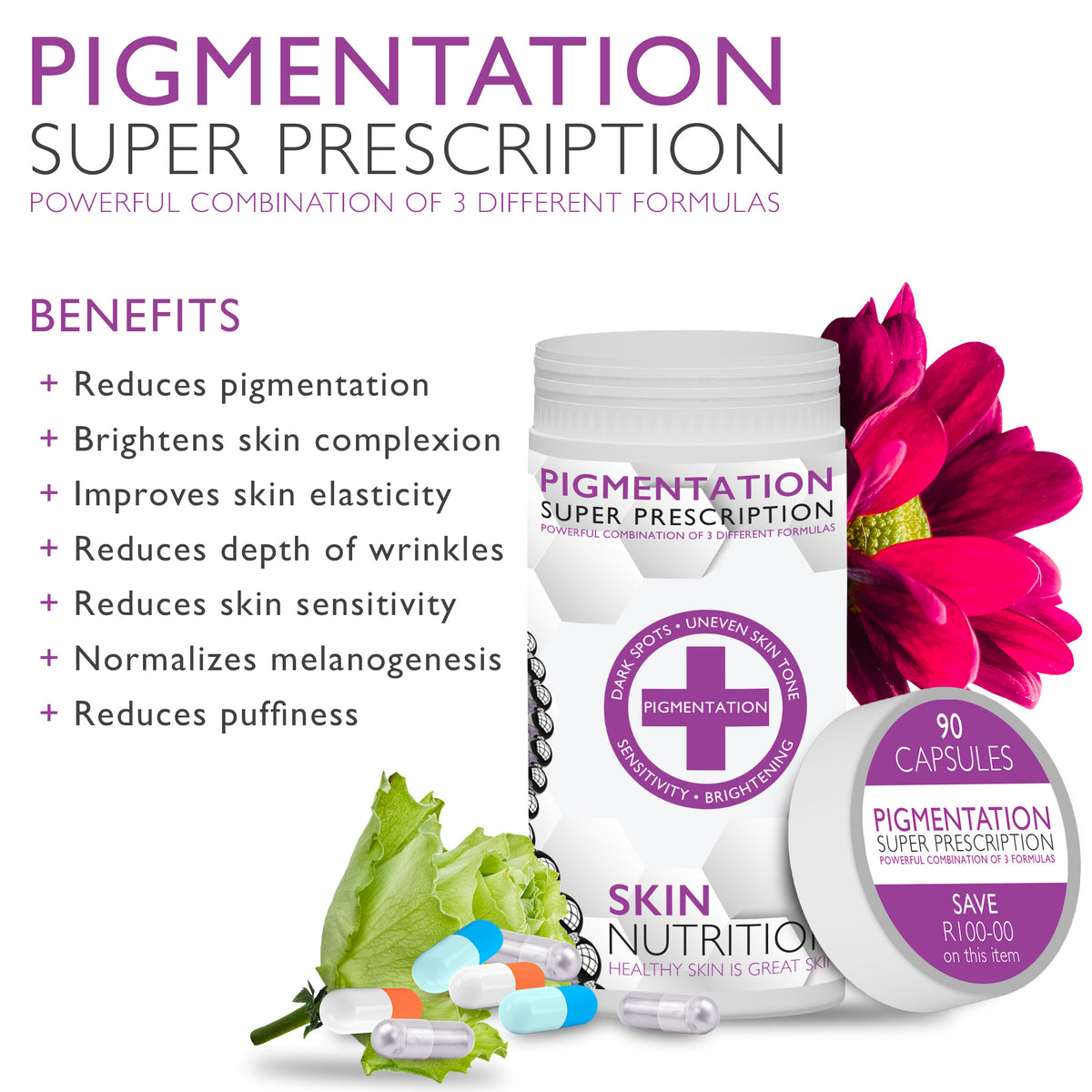90 Capsules Pigmentation Super Prescription – Skin Nutrition SA