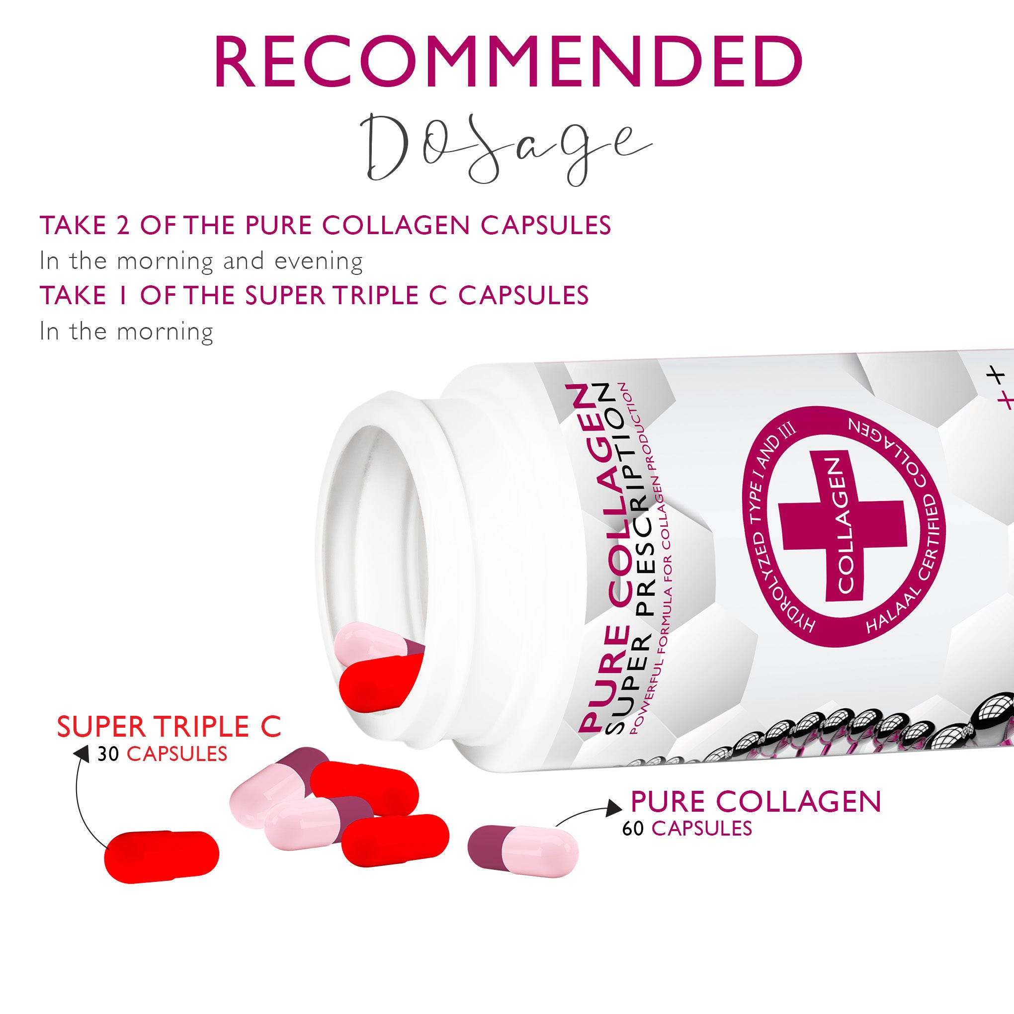 90 Capsules Pure Collagen Super Prescription – Skin Nutrition SA